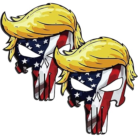 Amazon.com - Trumpisher Trump Skull American Flag Vinyl Sticker Decal ...