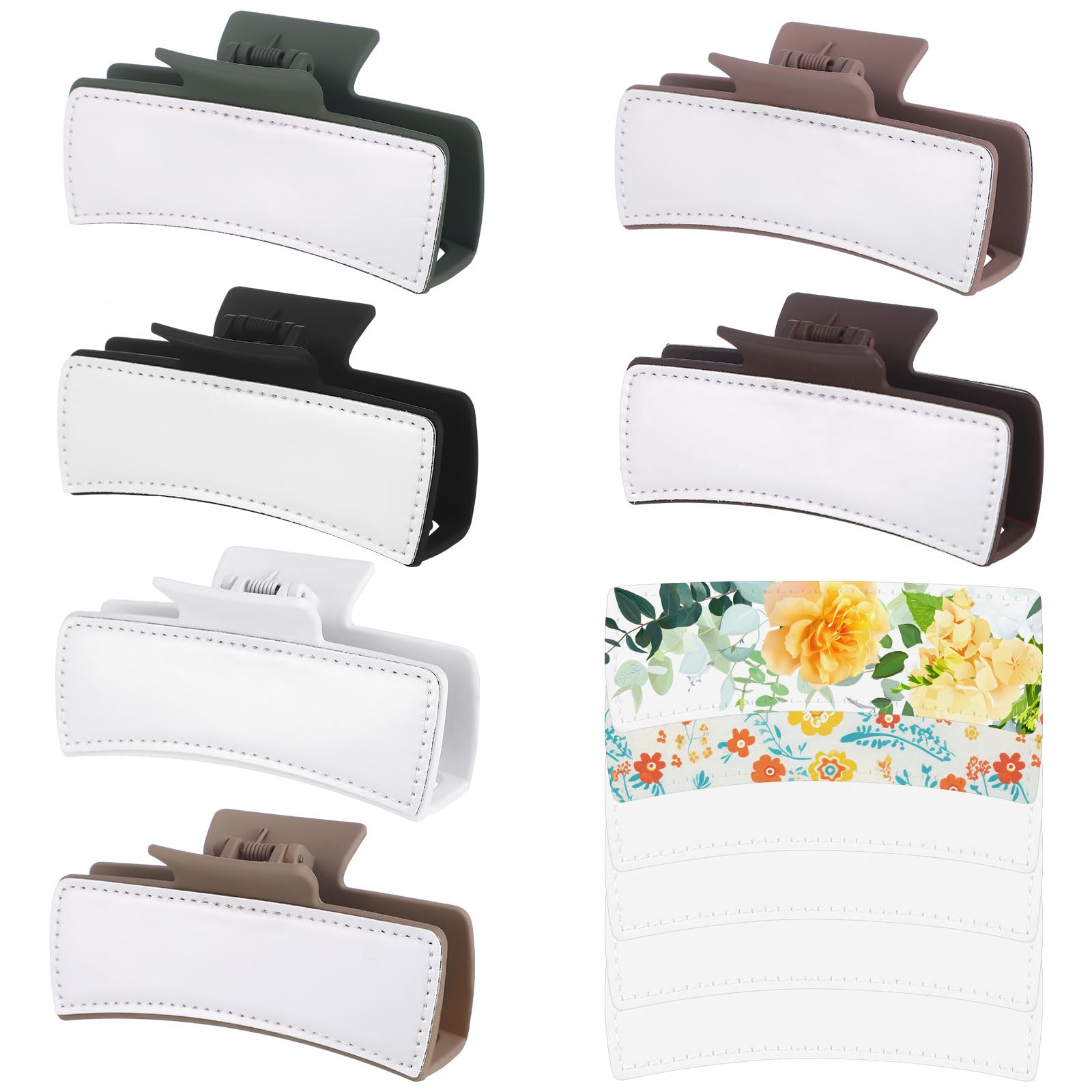 Amazon.com: Yuxung 12 Pcs Hair Claw Clips Cover Sublimation Blanks with ...