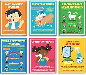 Safety Guidelines Poster Set for Kids - 17" x 22" | Assorted Designs ...