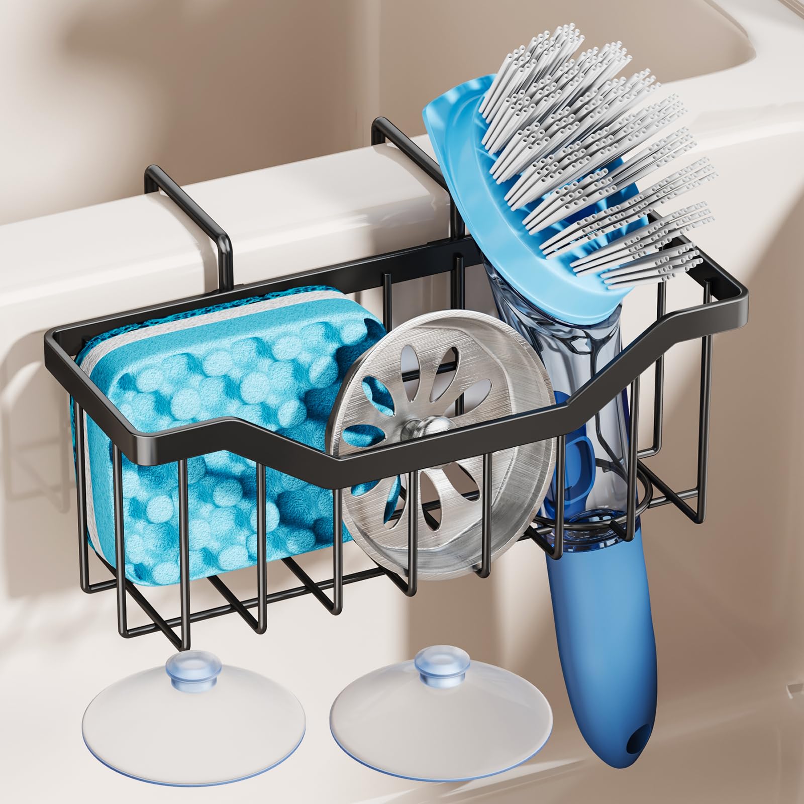 Snapklik.com : Sponge Holder For Kitchen Sink, Two Installation Ways ...