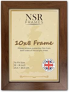 10 x 8 Inch Walnut Picture Photo Frame (25.4x20.3 cm) - Flat Wall Mount ...