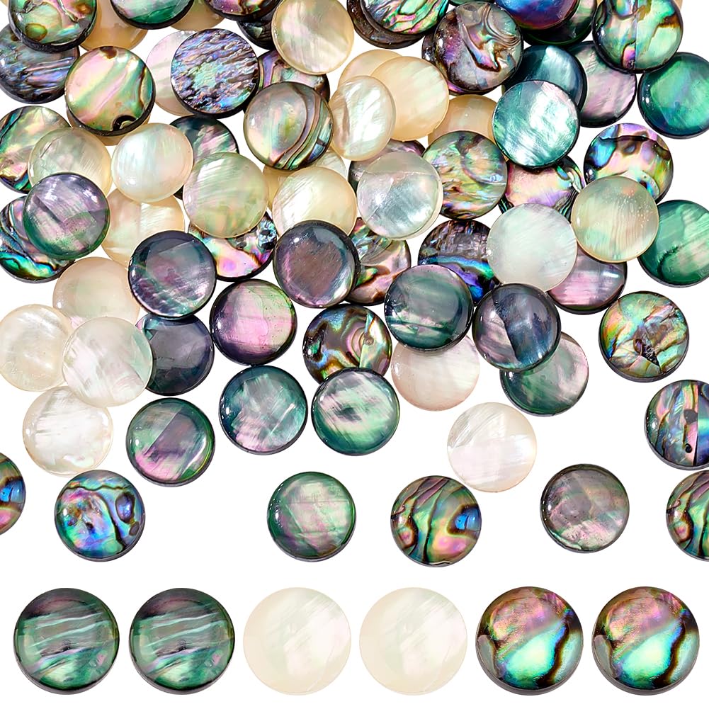 Amazon.com: PH PandaHall 90pcs 3 Colors Abalone Shell Cabochon 10mm ...