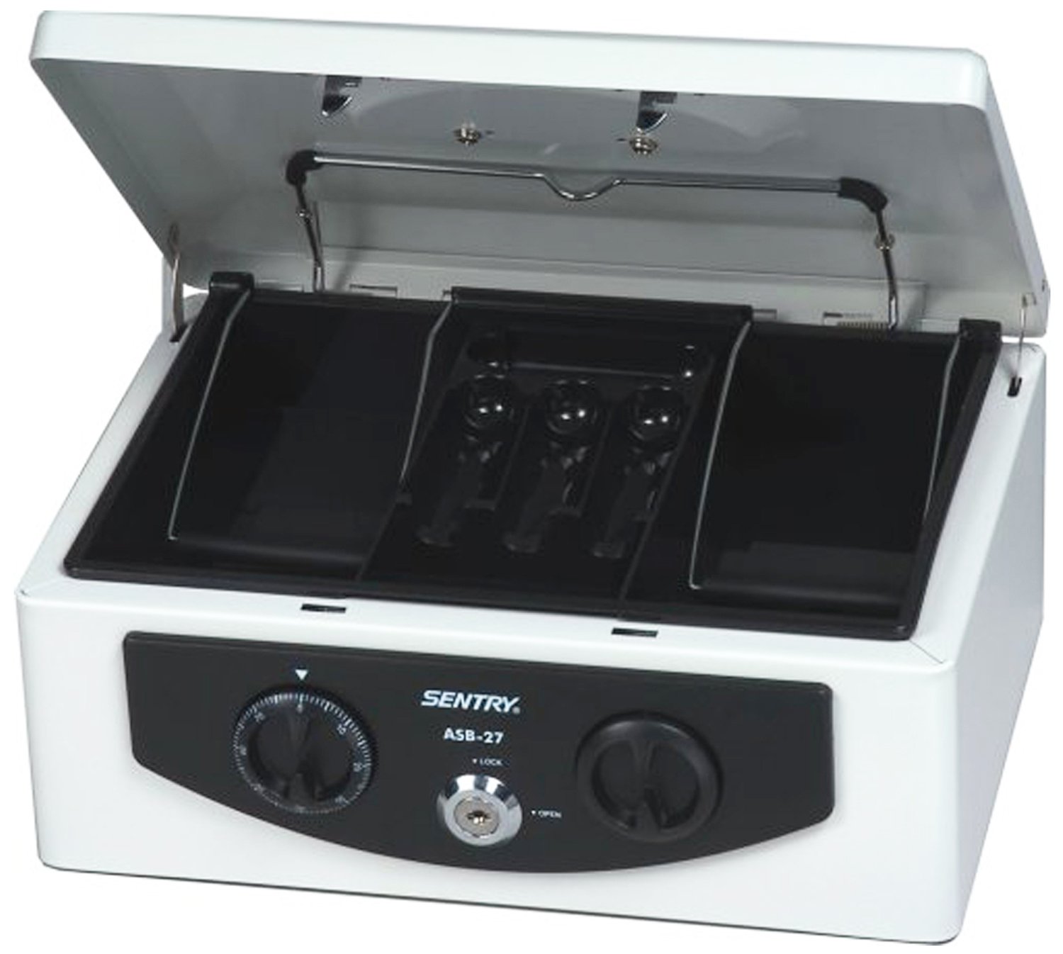 Sentry ASB-27 Small Cash Box Storage Box with Key A5 Dial + Key Lock ...