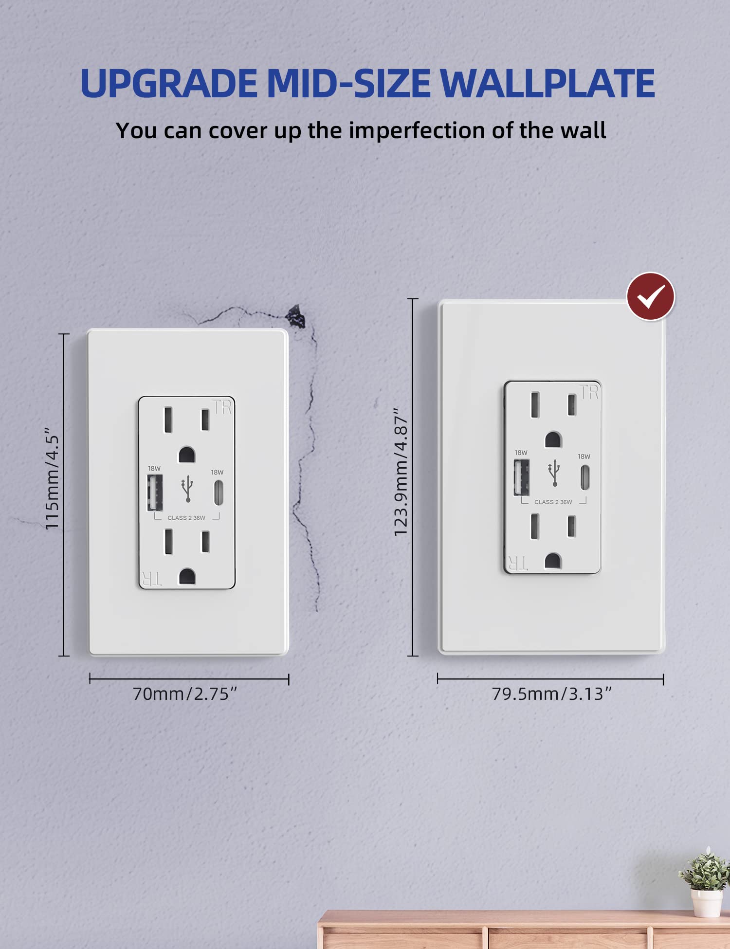 Snapklik.com : AIDA Type C USB Outlet Receptacle, 25W 5.0 Amp Fast ...