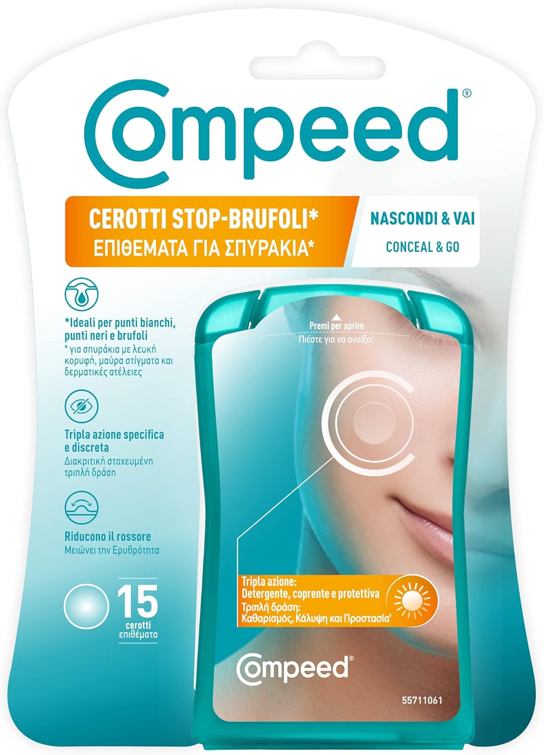 Compeed® Stop brufoli Nascondi e Vai - Cerotti Invisibili Adatti a ...