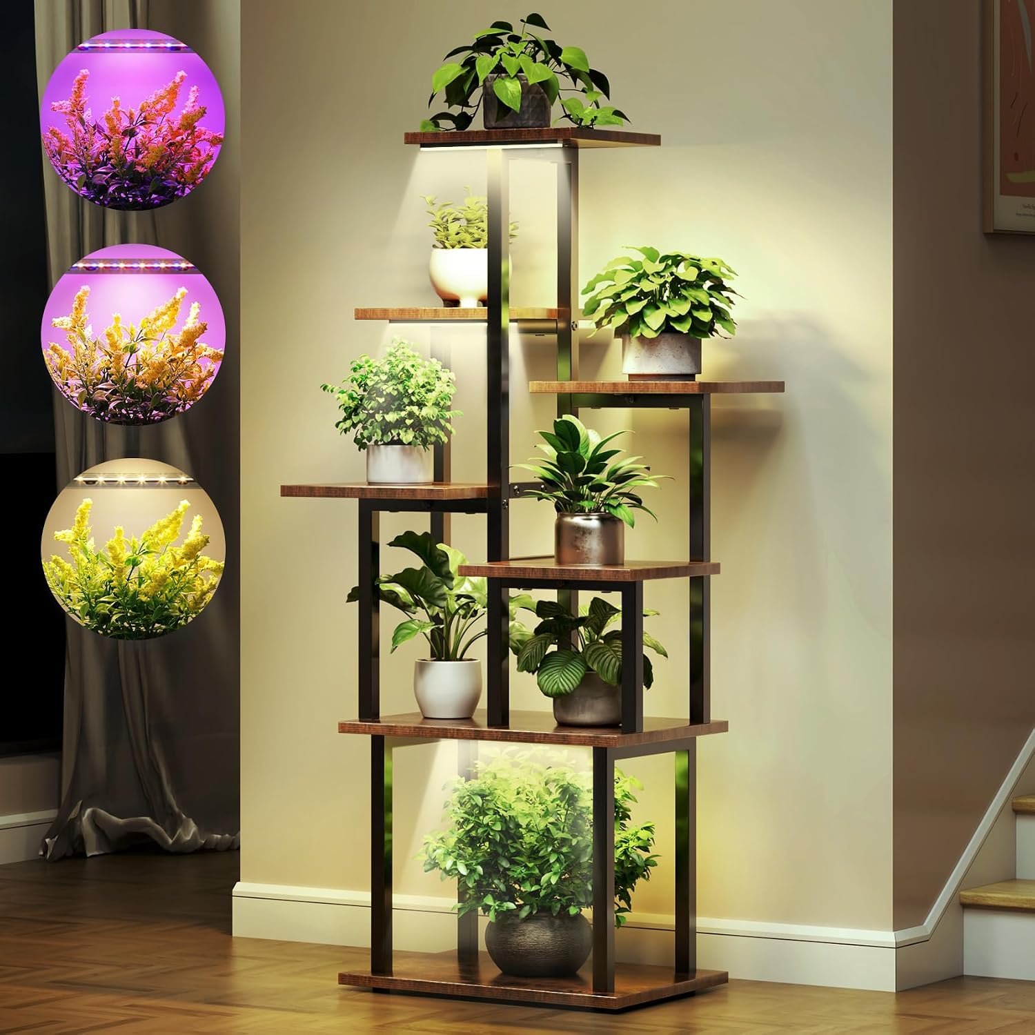Amazon.com: TC-HOMENY Plant Stand Indoor with Grow Lights, 45" Tiered ...