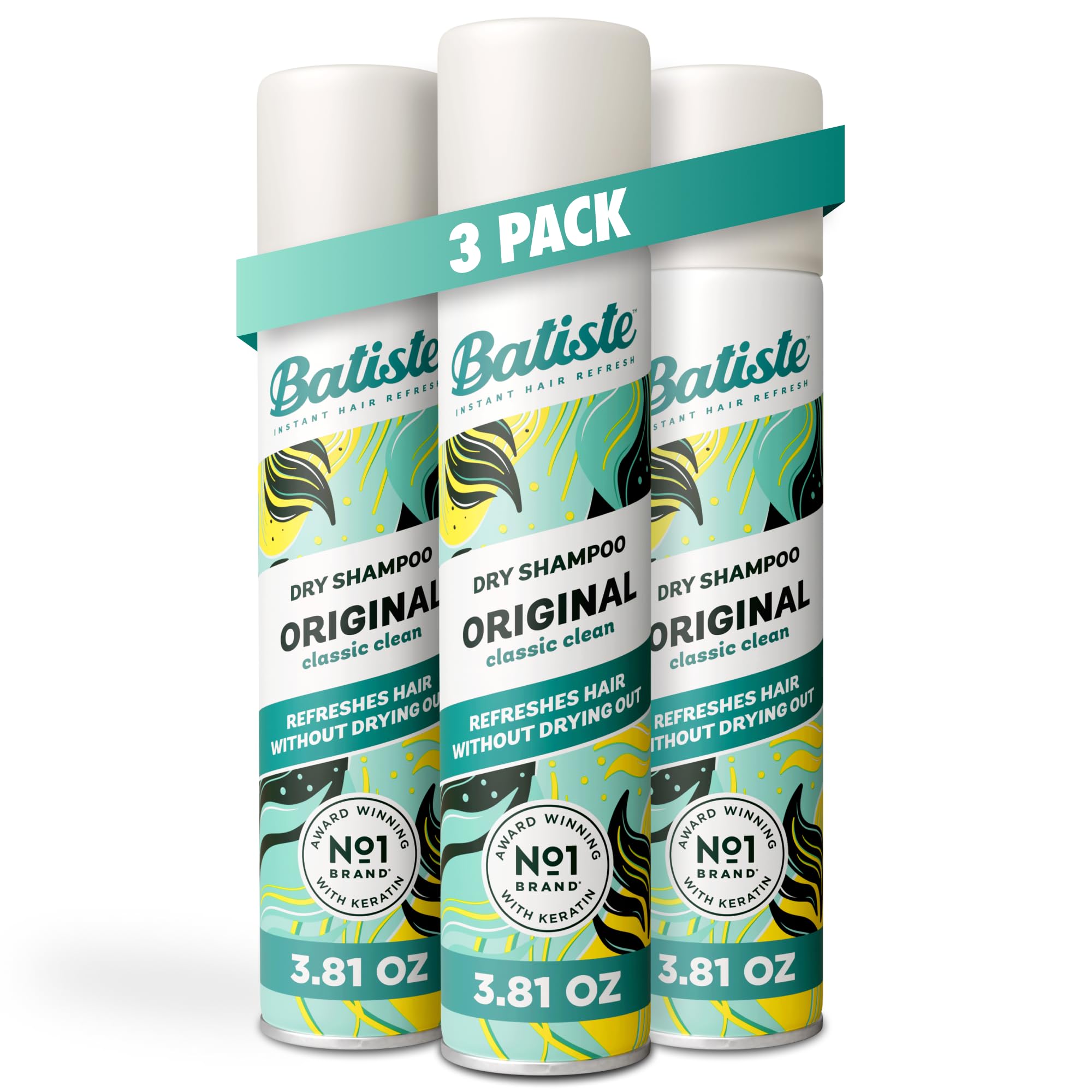 Amazon.com: Batiste Original Dry Shampoo, Waterless Shampoo, 3.81oz 3 ...