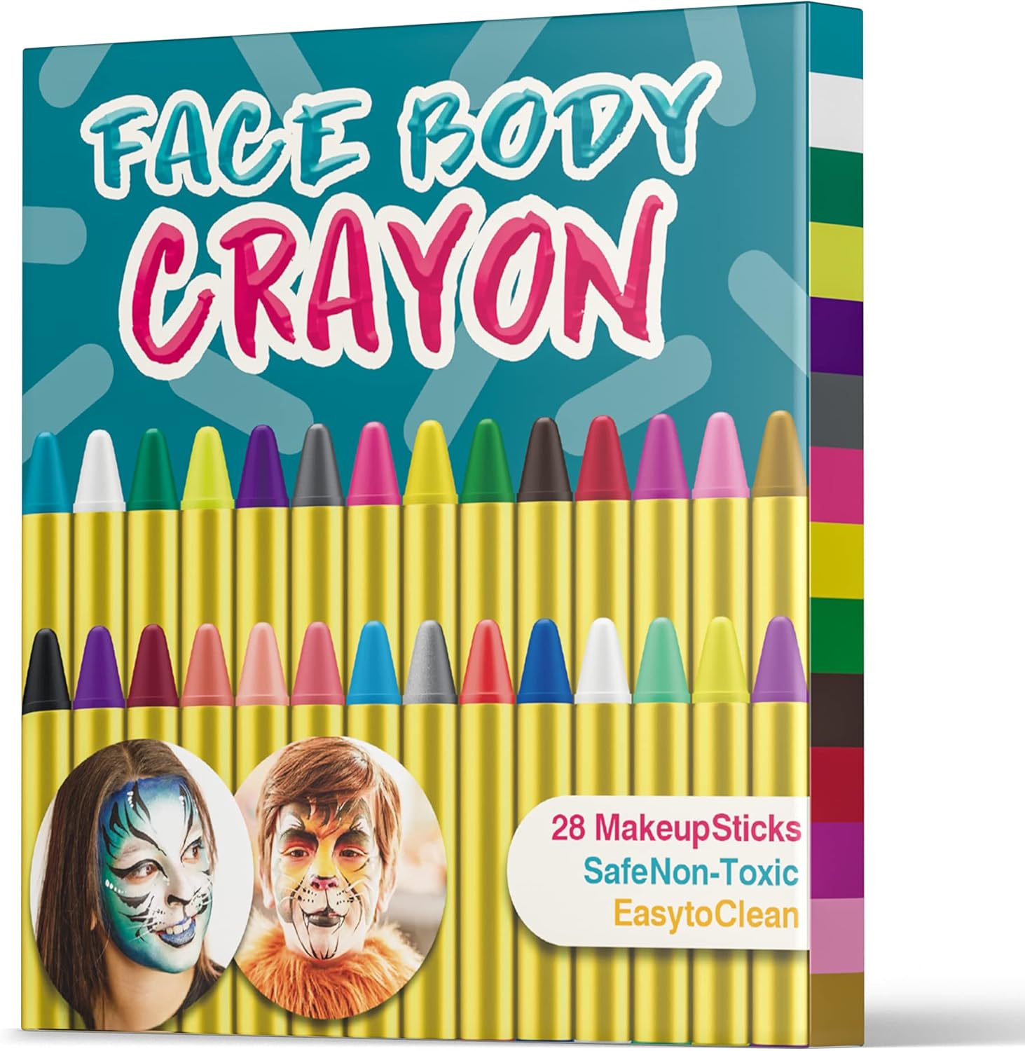 UNEEDE Face Paint Kids Adult Halloween Makeup 28 Colors Halloween uneede-face-paint-kids-adult-halloween-makeup-28-colors-halloween