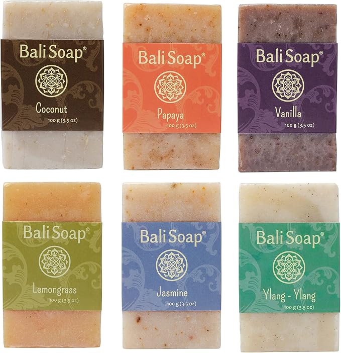 Bali Soap - Natural Soap Bar Gift Set, 6 pc Variety Pack, for Men ...