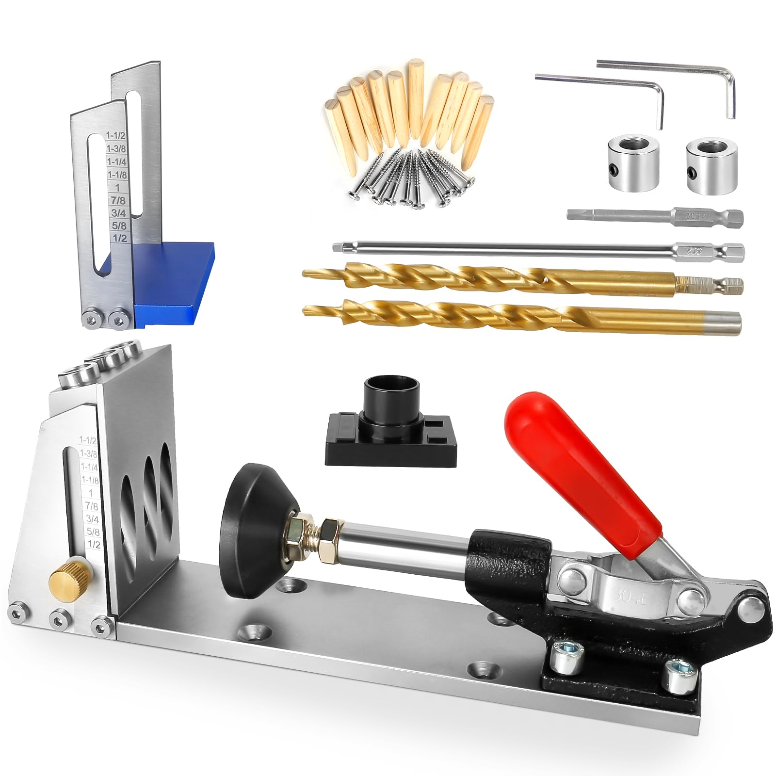 Snapklik.com : Pocket Hole Jig Kit, Professional Woodworking Jigs Drill ...