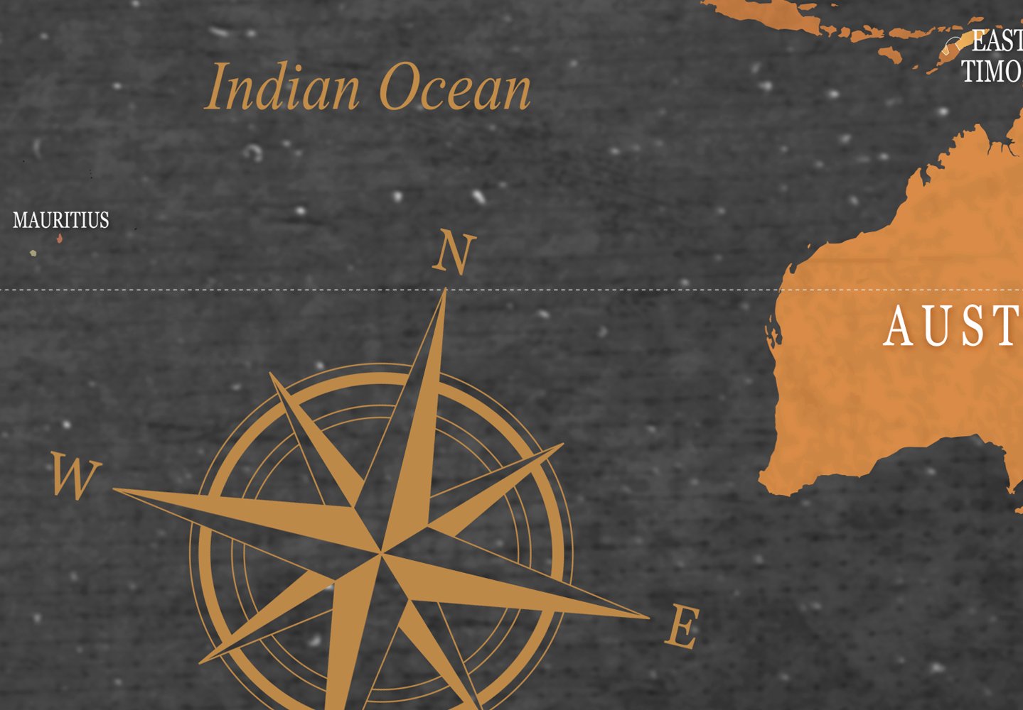 India Map With Compass Rose India Map On Dark Background With Grid And