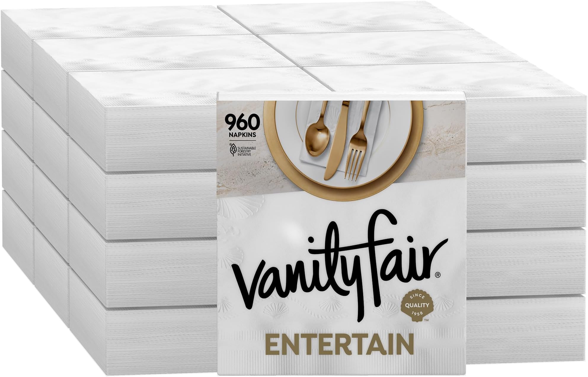 Amazon.com: Vanity Fair Entertain Paper Napkins, 960 Count, Disposable ...