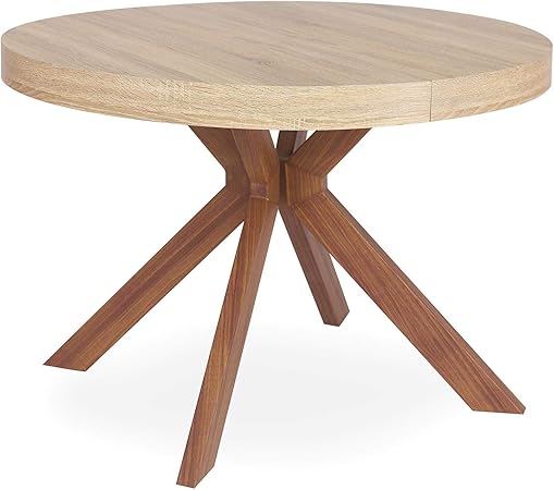 Menzzo Table à Manger Ronde Extensible Avec Pied Central en Métal ...