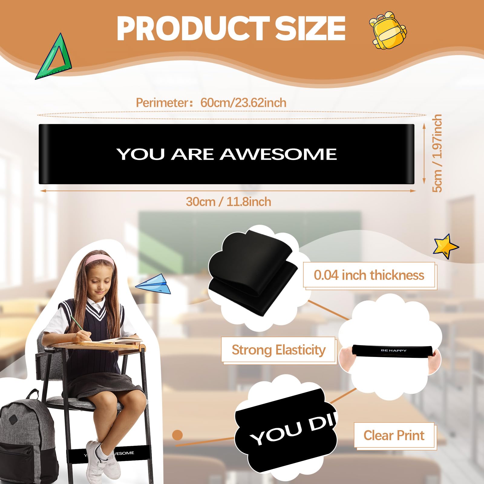 Snapklik.com : Libima 24 Pcs Classroom Chair Bands For Kids