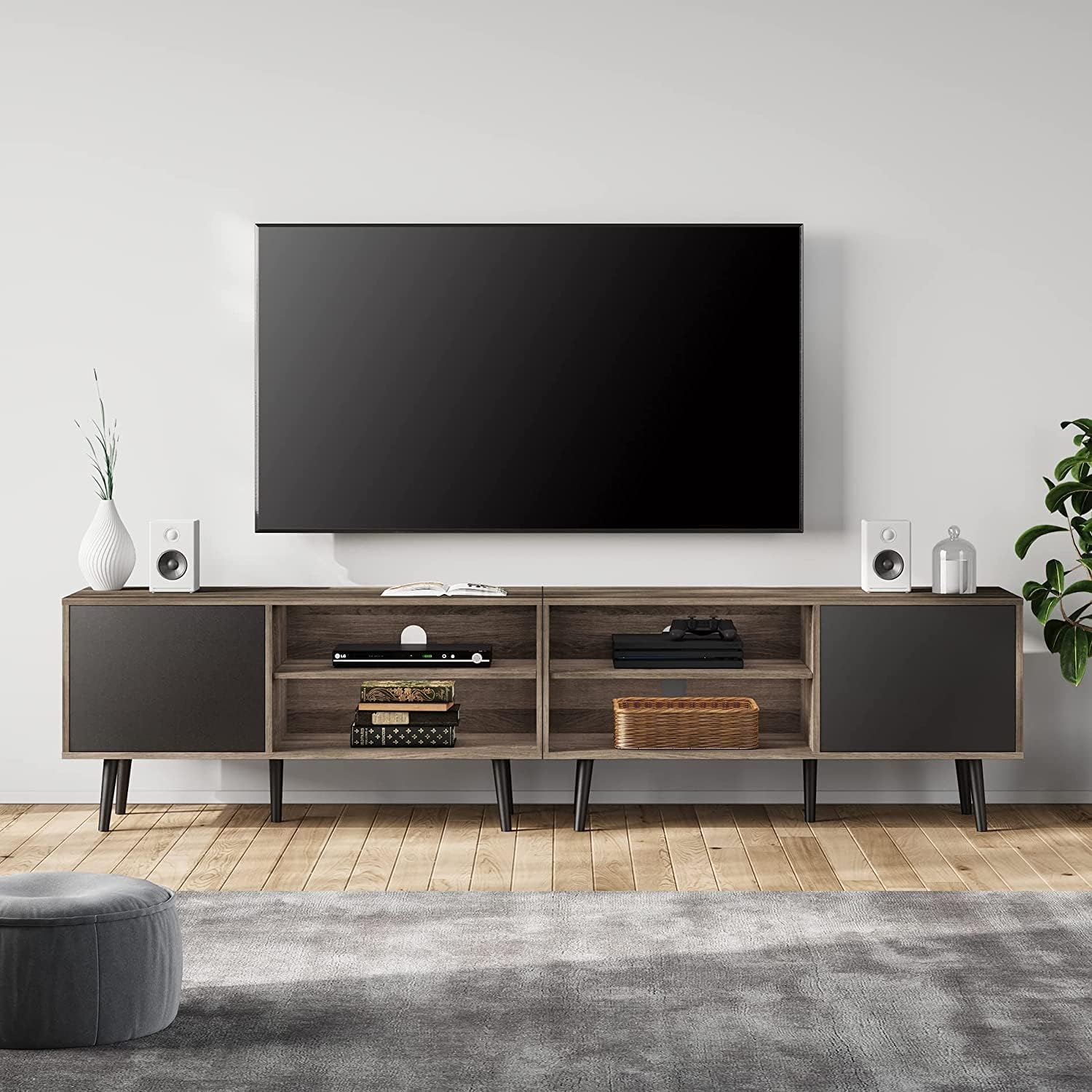 Amazon.com: WAMPAT Modern TV Stand for up to 55 inch TV Entertainment ...