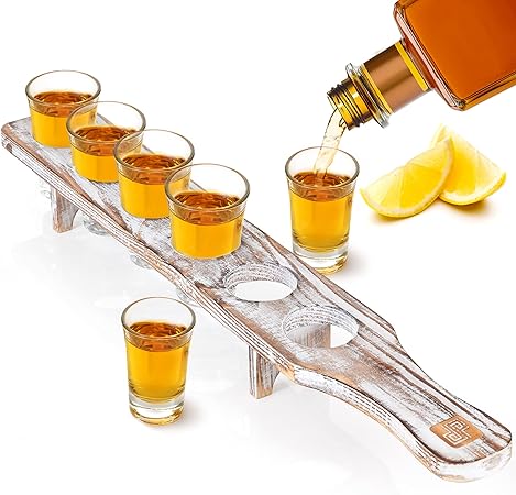 Amazon.com | Don Paragone Shot Glass Holder Tray Bulk Set - Real Pine ...