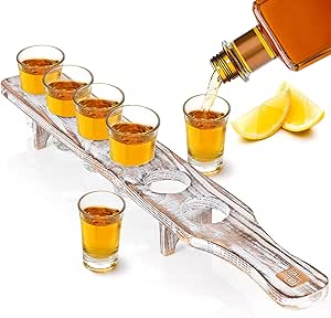 Amazon.com: Shot Glass Holder Tray Bulk Set - Real Pine Wood Shot Board ...