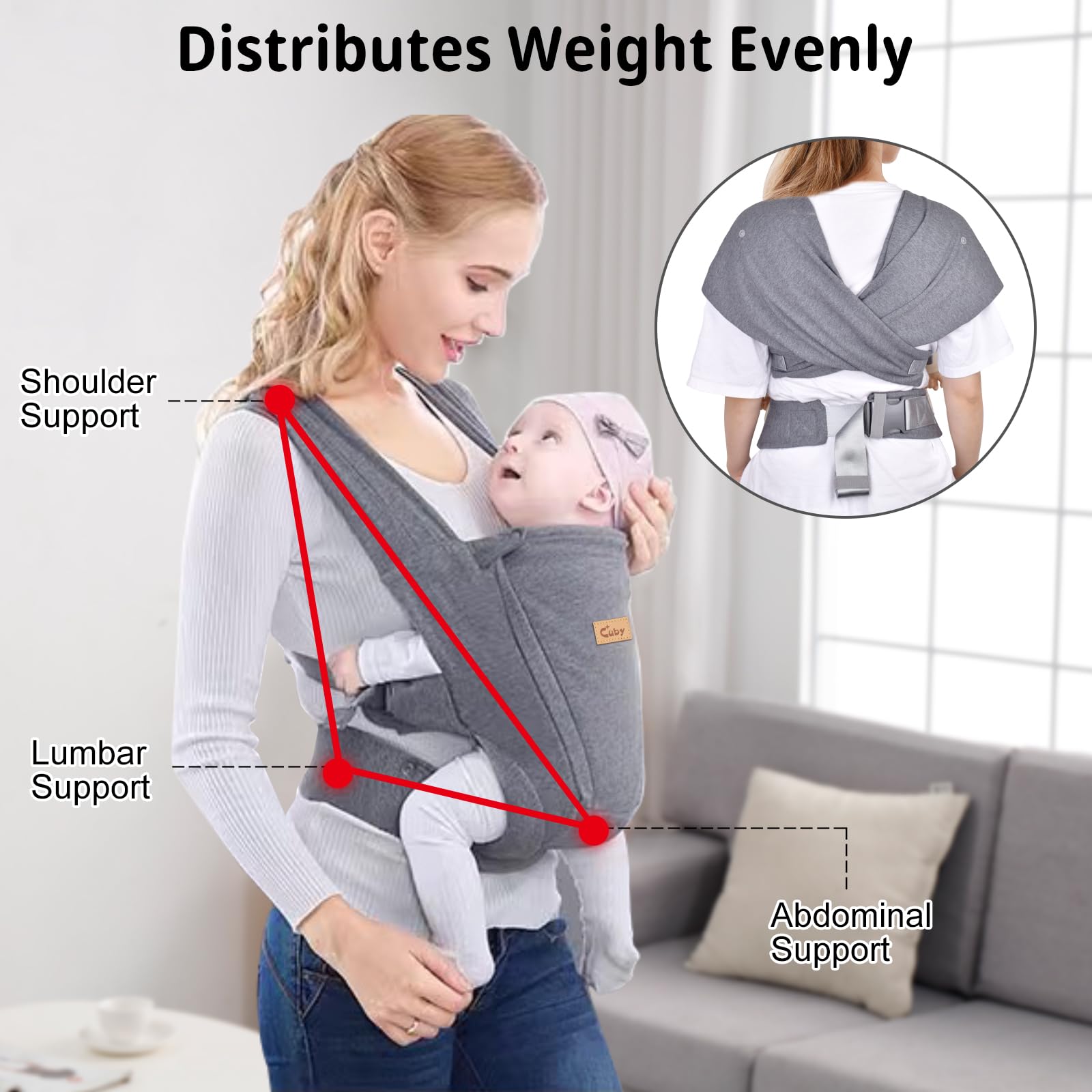 Snapklik.com : CUBY Ergonomic Soft-Structured Baby Carrier Lightweight ...