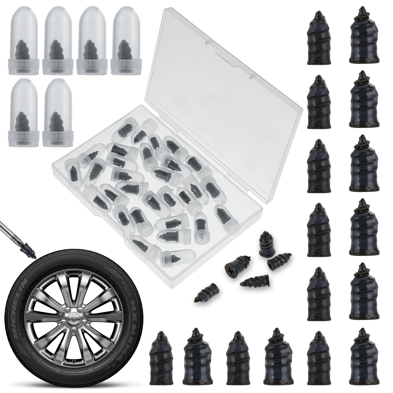 Amazon.com: 30PCS Tire Repair Rubber Nail Tire Repair Nail Tire Repair ...