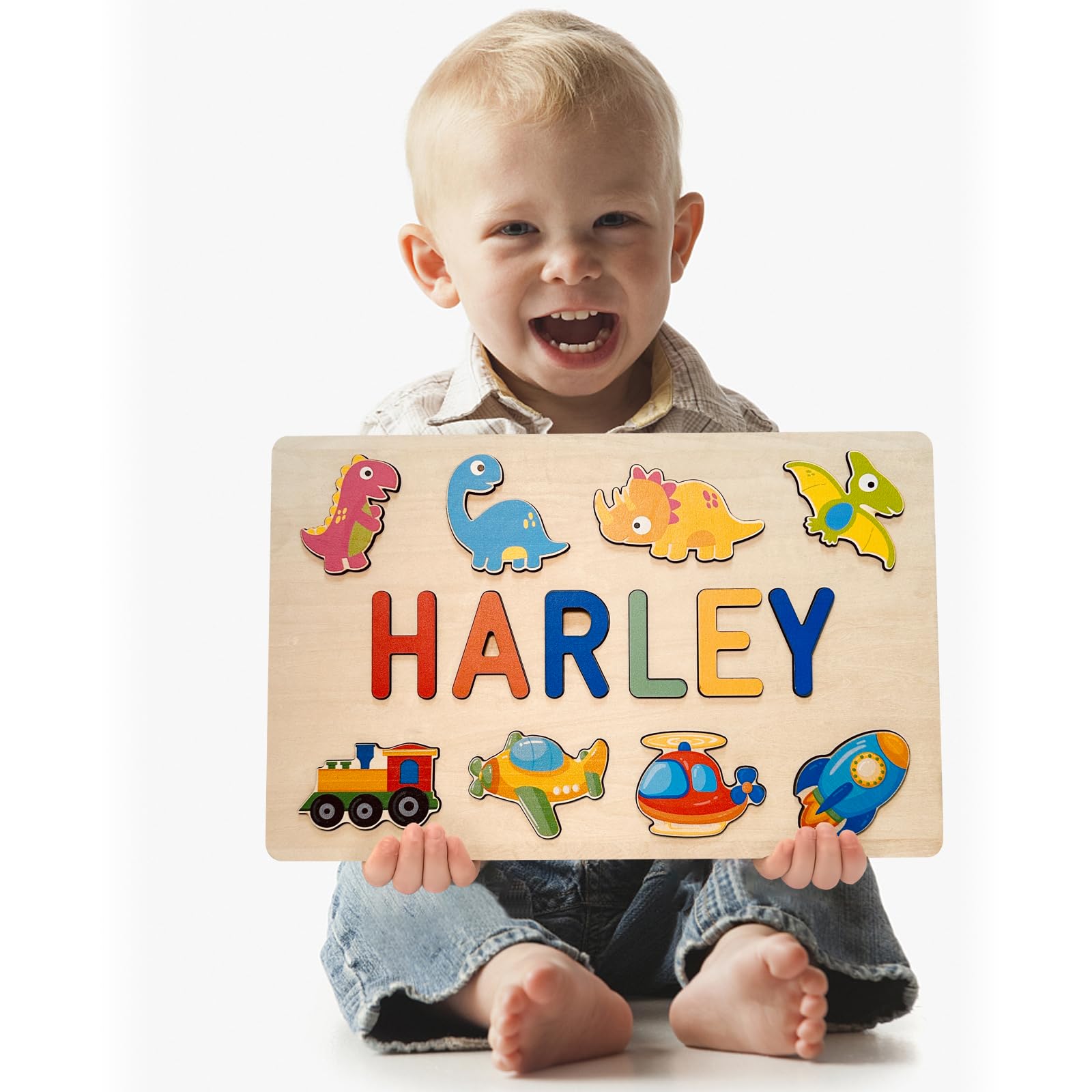 Amazon.com: Krazekk Personalized Wooden Name Puzzles for Toddlers 1-3 ...