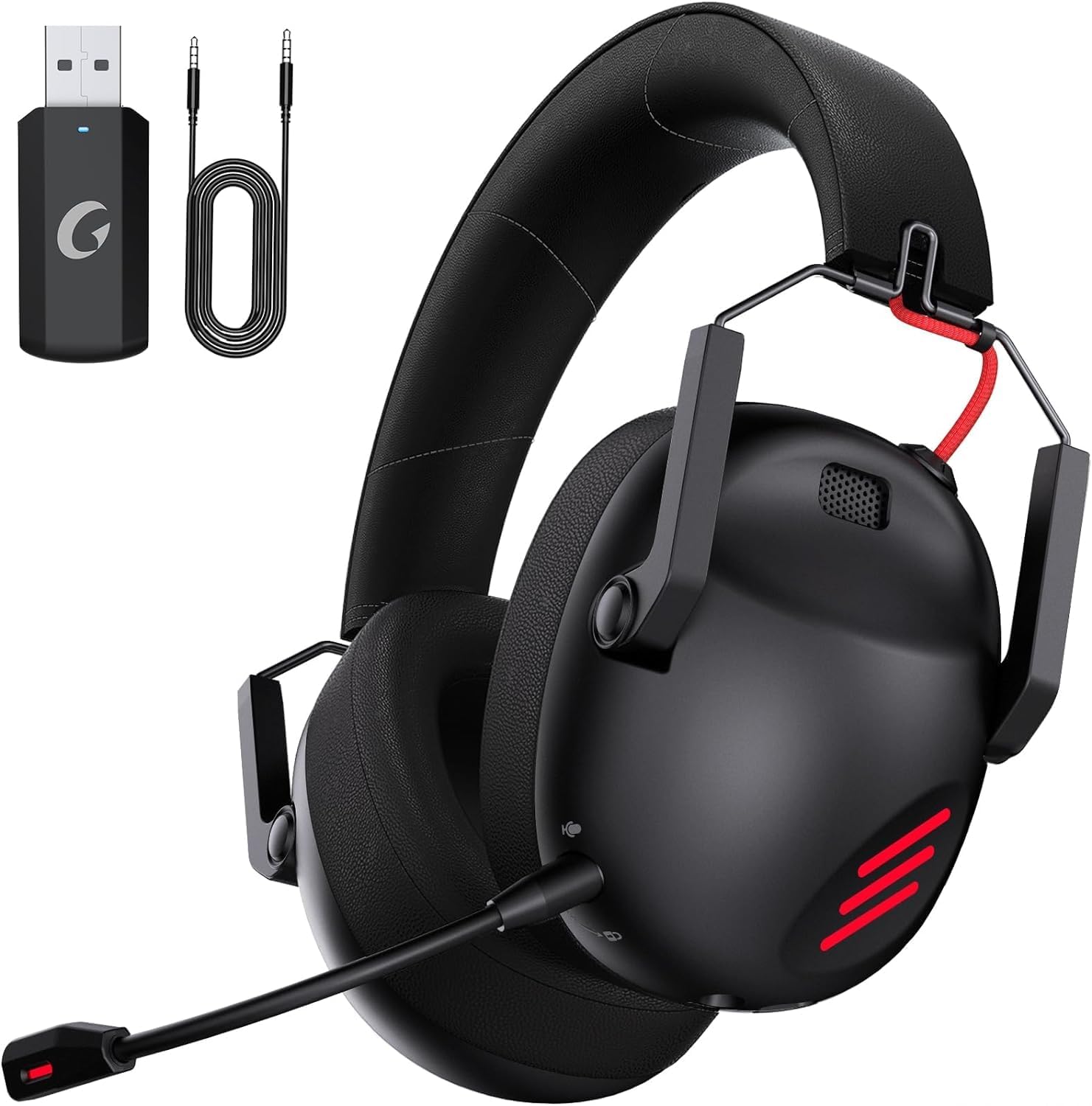 Amazon.co.jp: KAPEYDESI ゲーミングヘッドセット ゲーミングヘッドホン ワイヤレスヘッドセット ワイヤレスヘッドホン 2 ...