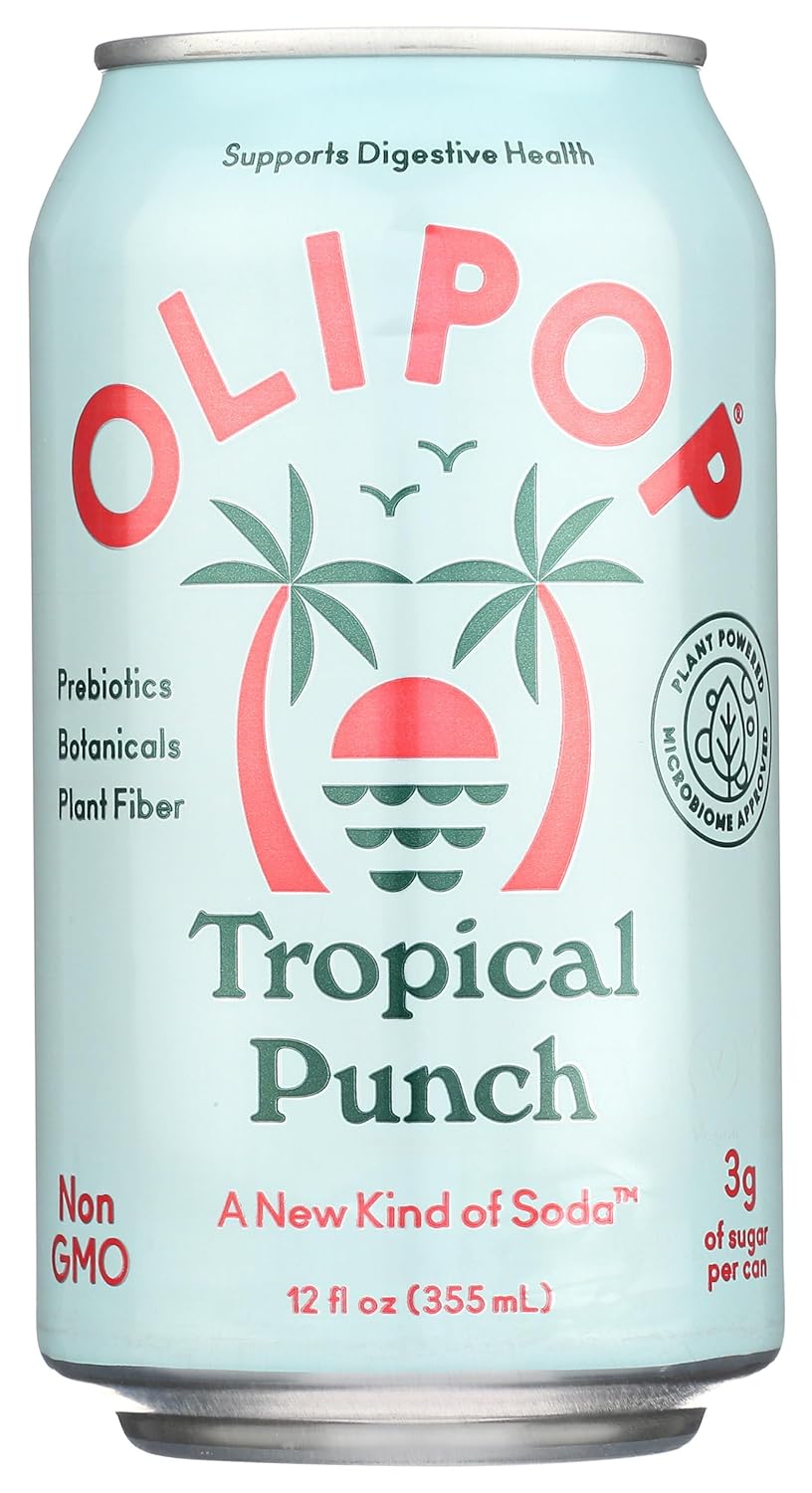 Amazon.com : OLIPOP Prebiotic Soda Pop, Tropical Punch, A New Kind of ...