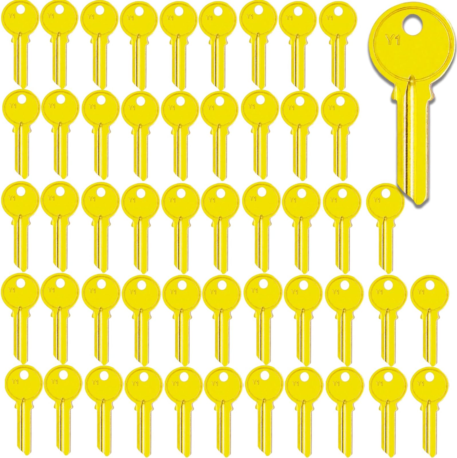 Brass Finish Key Blanks, KW1 Uncut Blank Keys, Pack of 50 Keys - Amazon.com