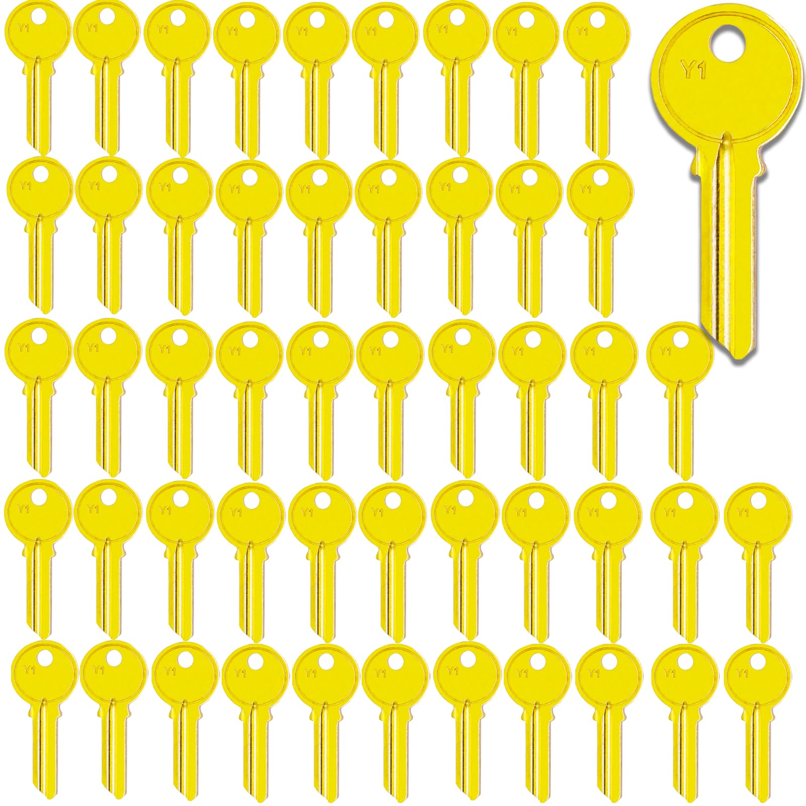 Blank Key Blanks, Pack of 50 Uncut 5AY1(Y1) Blank Keys, Brass Finish ...
