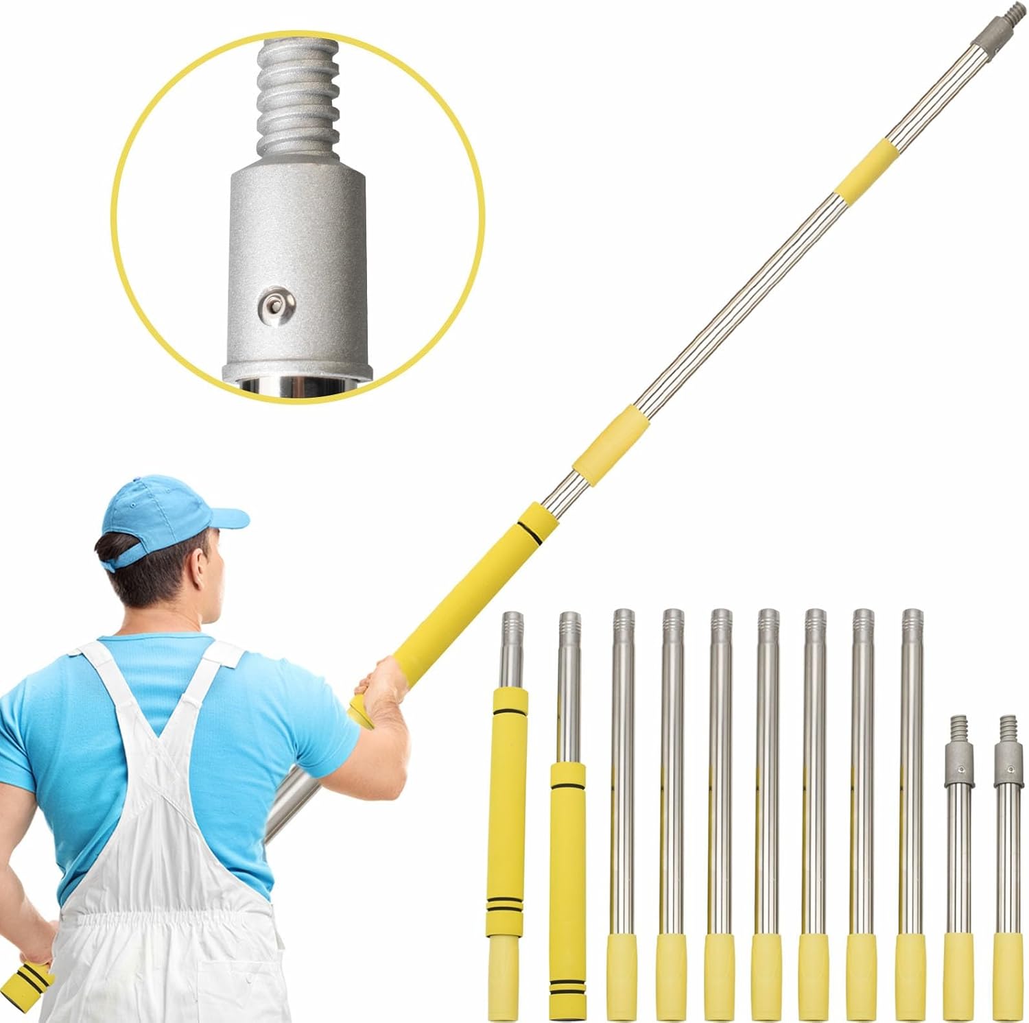 Frebuta Multi-Purpose Extension Pole,3-11Feet Splicing Paint Roller ...