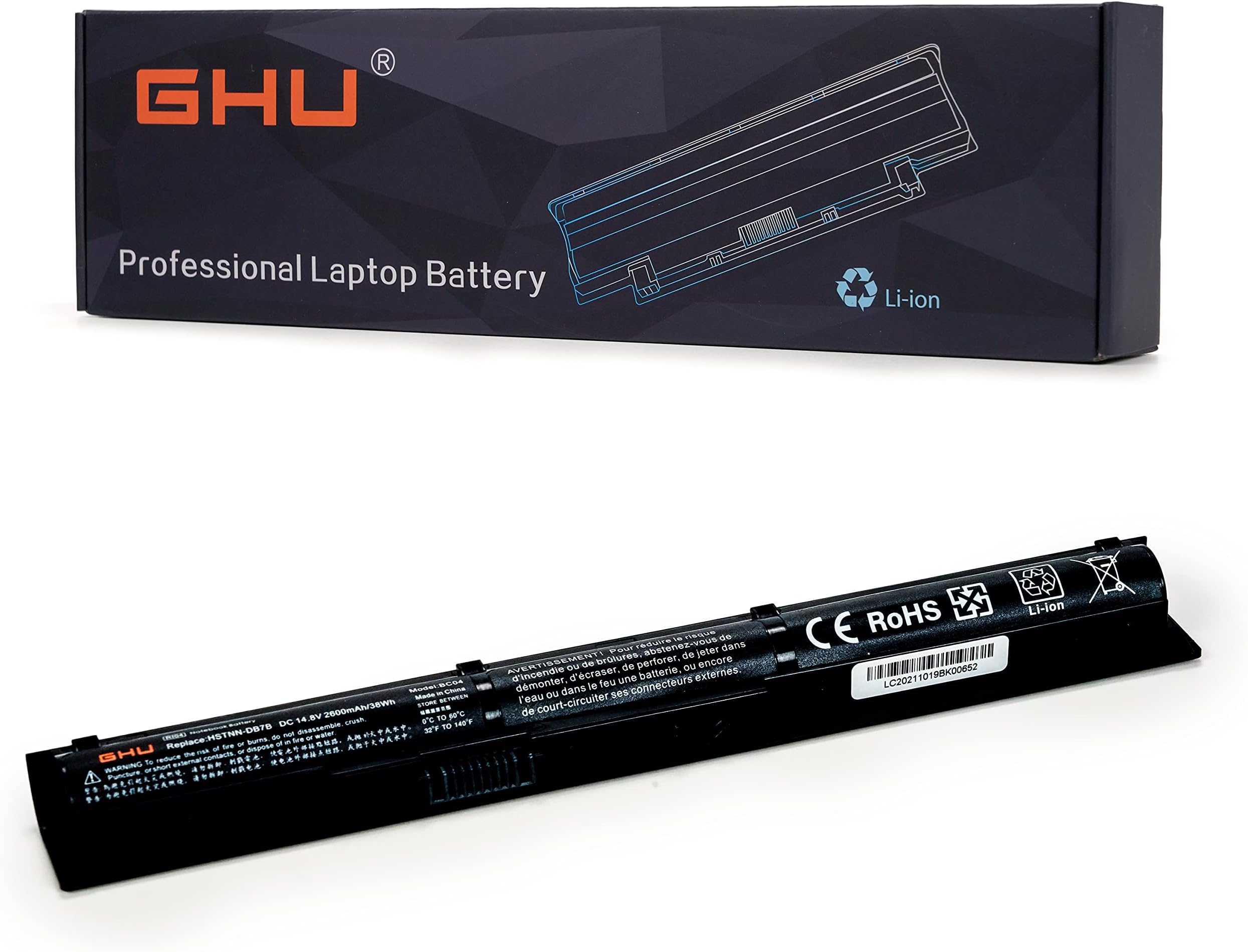 Amazon.com: GHU New 38 Wh 2600 mAh Battery for HP Probook 450 G3 ...