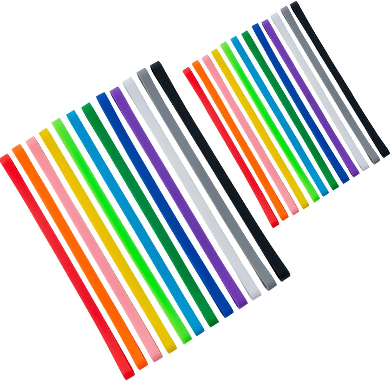 Amazon.com : 40 Pieces 9 Inch H-band Silicone Rubber Bands Elastic ...