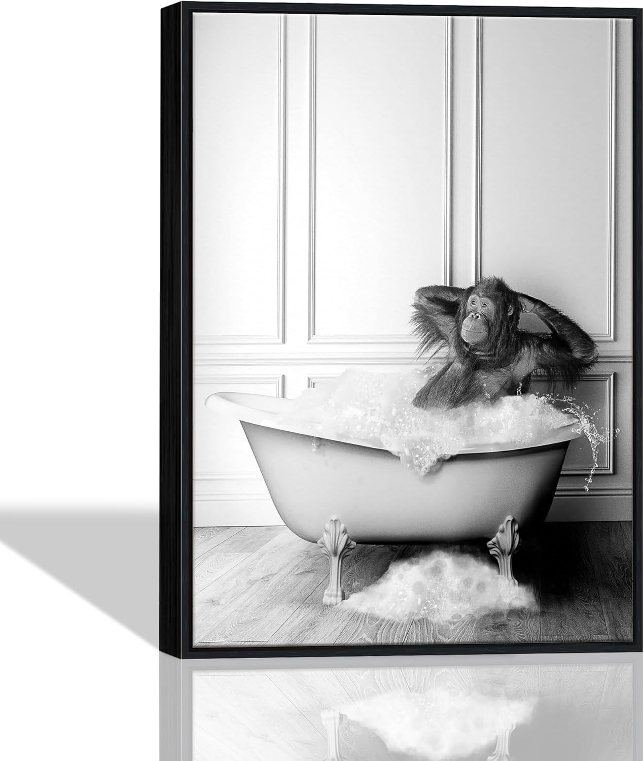 Amazon.com: Bathroom Wall Art Canvas Funny Monkey Wall Art in Bathtub Picture, Humor Animals ...