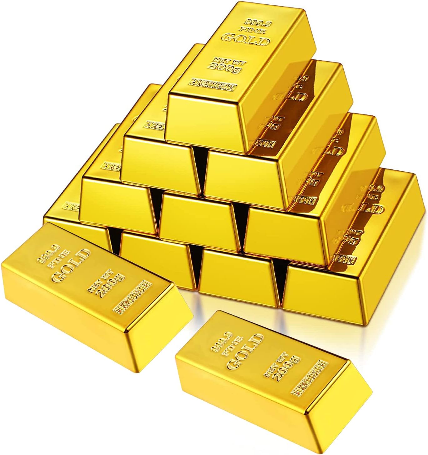 Amazon.com: Jinyuanchao 12 PCS Fake Gold Bars Replica Fridge Magnets ...