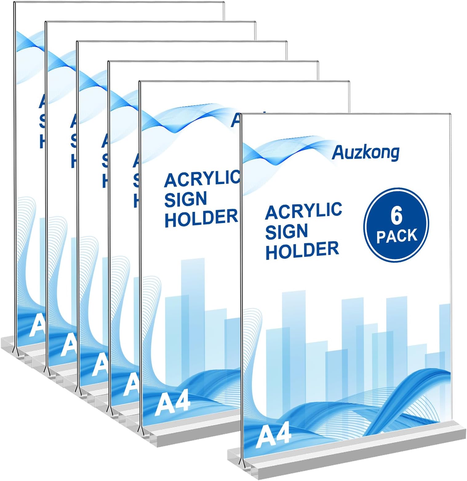 A4 Acrylic Sign Holders, Double-Sided Vertical Display Stand, Plastic ...
