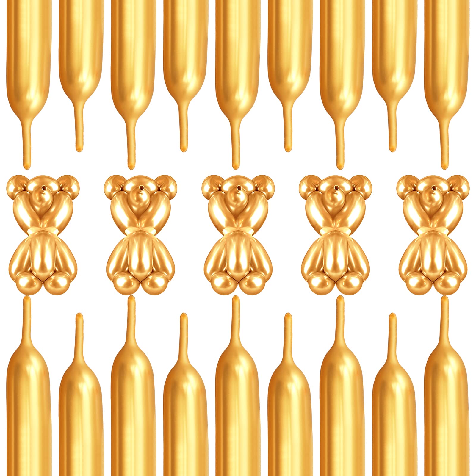 Amazon.com: 200 Pieces 260 Balloons Twisting Balloons Gold 260 balloons ...
