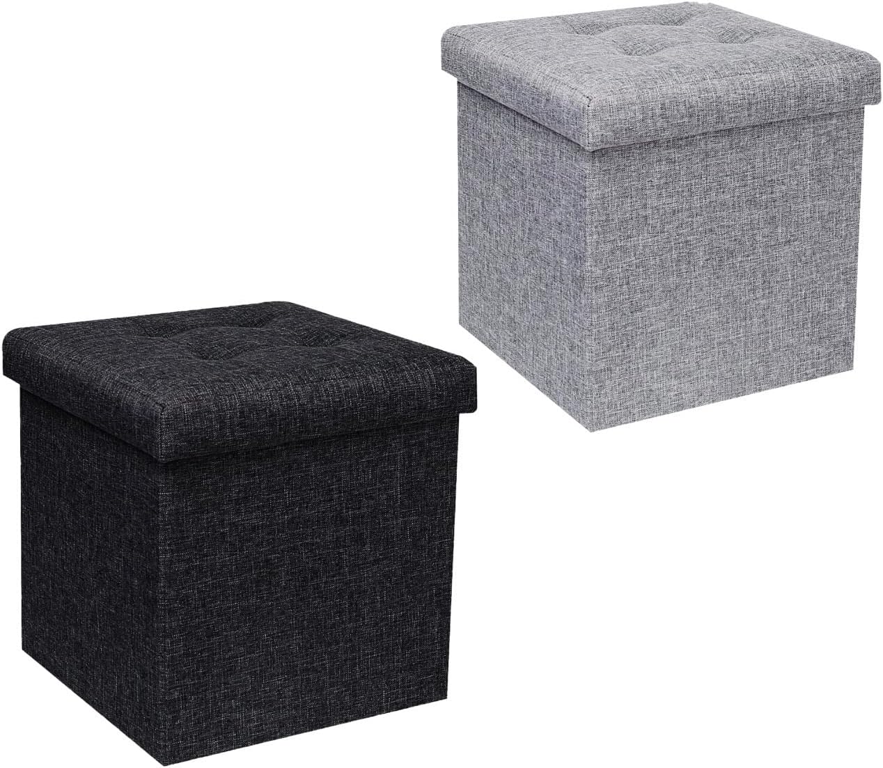 Nyxi Ottoman 38 * 38 * 38cm Foldable Storage Boxes Seat Foot Stool ...