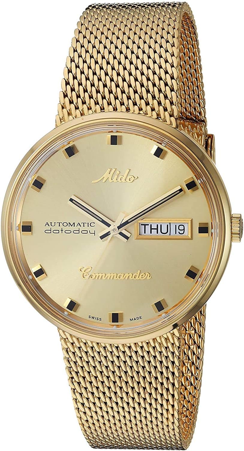 Mido Relógio masculino Commander M842932213, Dourado, Moderno | Amazon ...