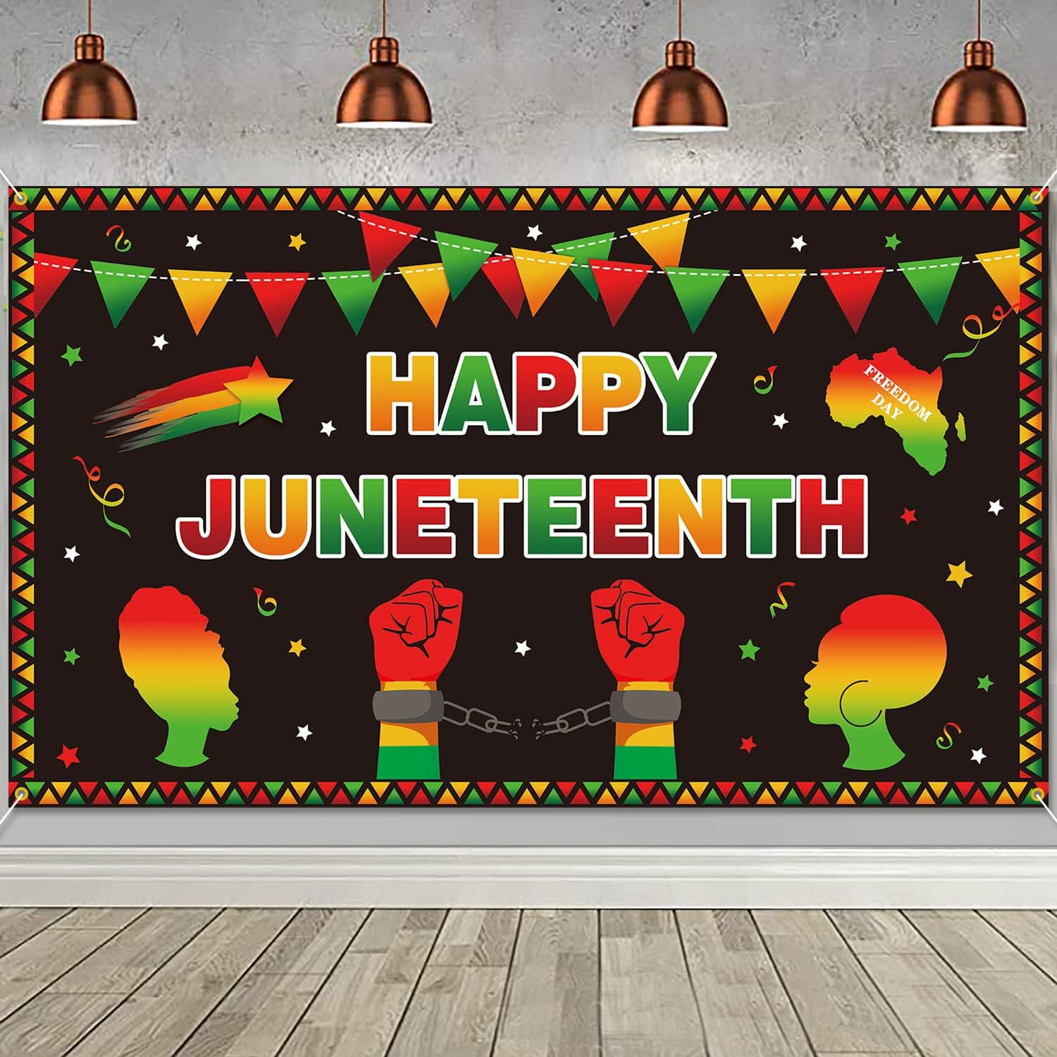 Amazon.com : Juneteenth Decorations Backdrop, Happy Juneteenth Banner ...