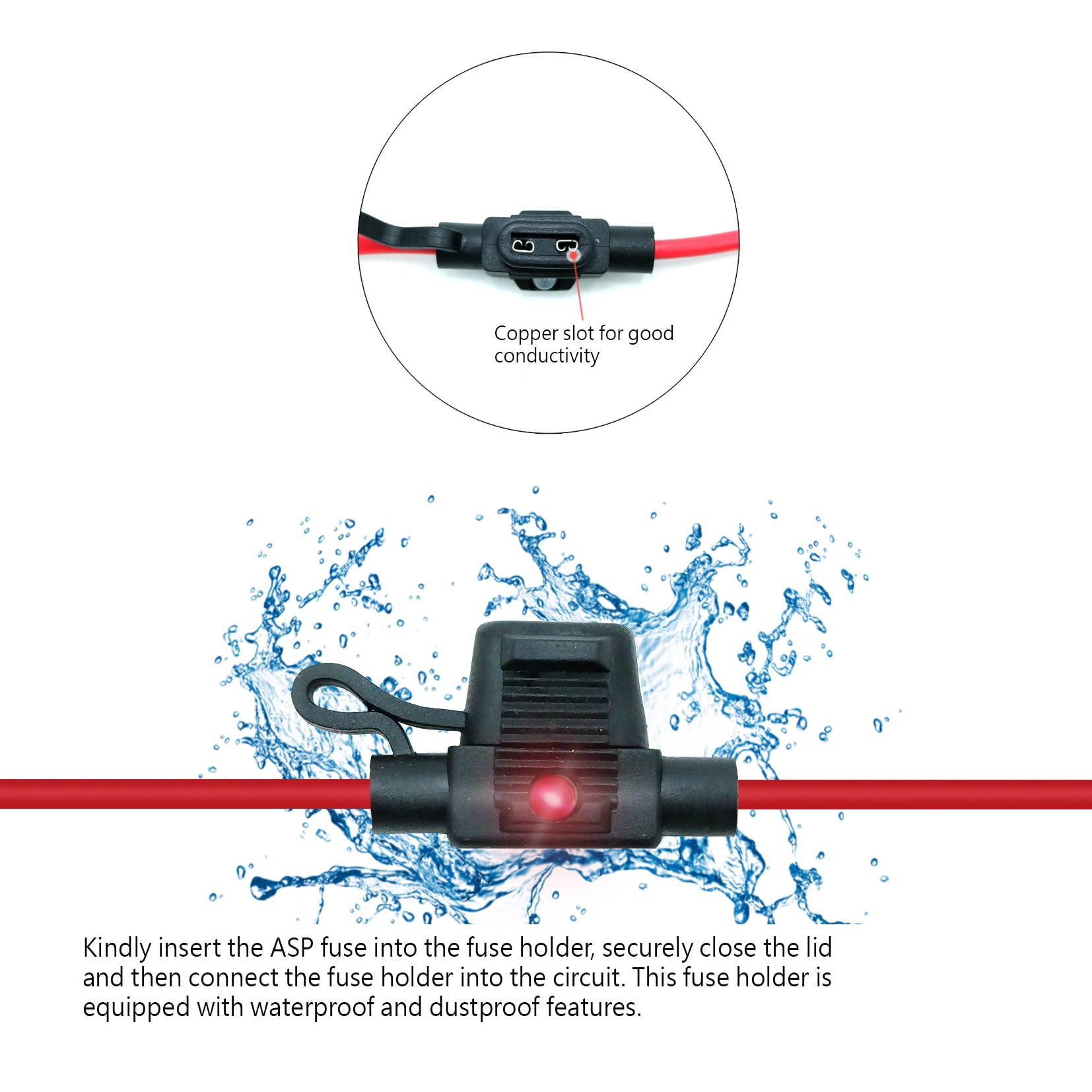 Snapklik.com : Waterproof In-line ASP LED Fuse Holder