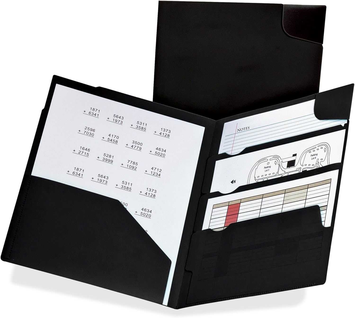 Amazon.com : Oxford Divide it Up, 4 Pocket Folder, Black, Letter Size ...