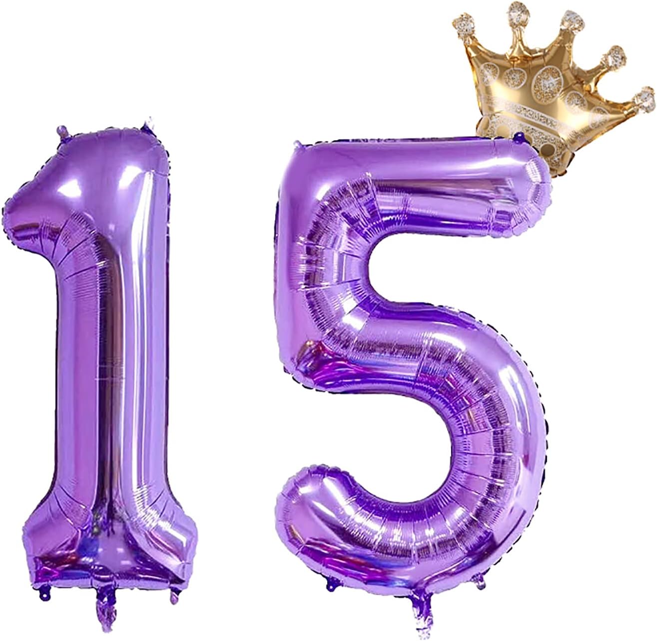 Amazon.com: Purple 15 Number Balloon 32 inch Jumbo Foil Balloons with ...