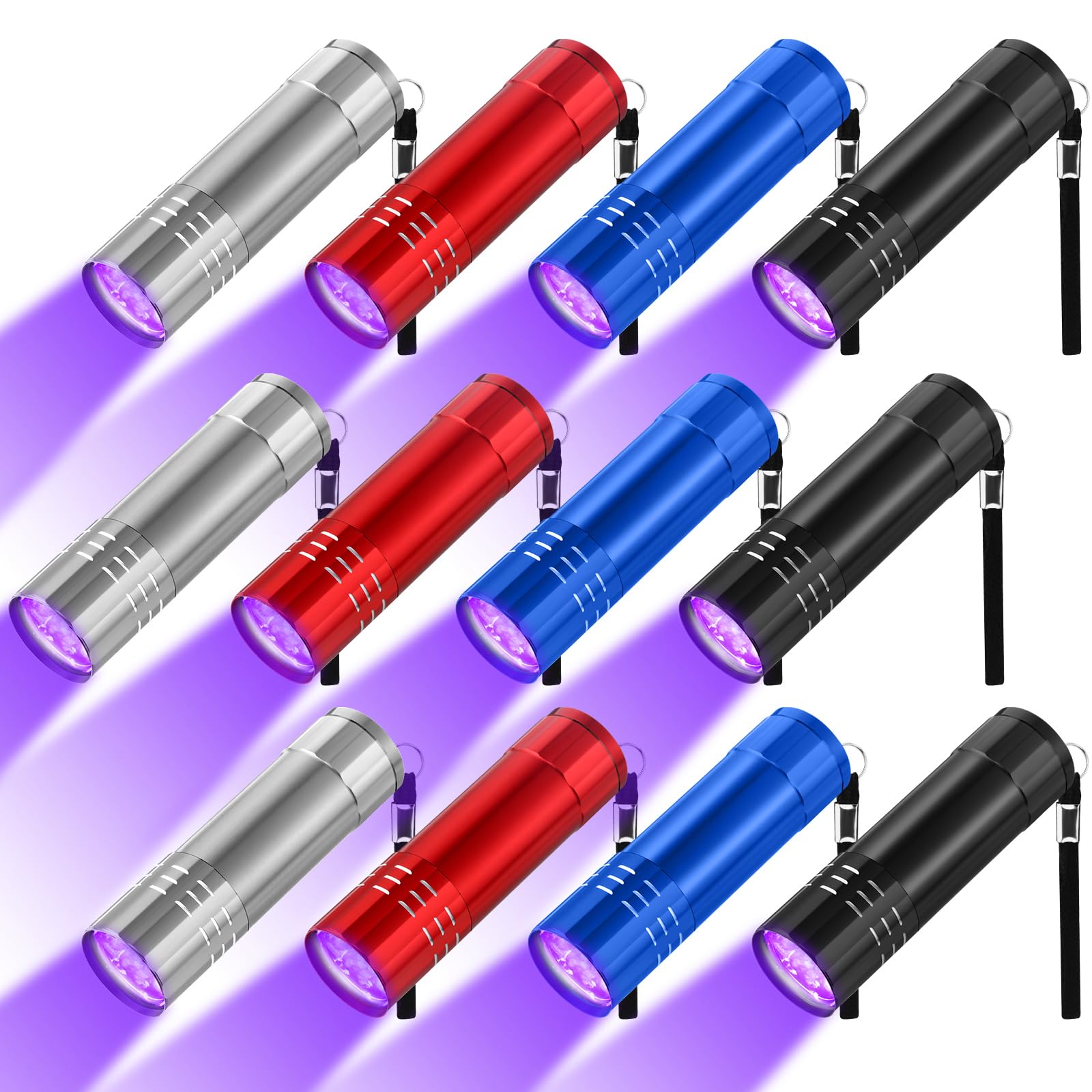 Amazon.com: Riakrum 12 Pieces Blacklight Flashlights LED UV Handheld ...
