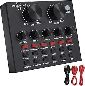 Amazon.com: Bluetooth Sound Card with Live Audio Mixer Mobile Headset ...