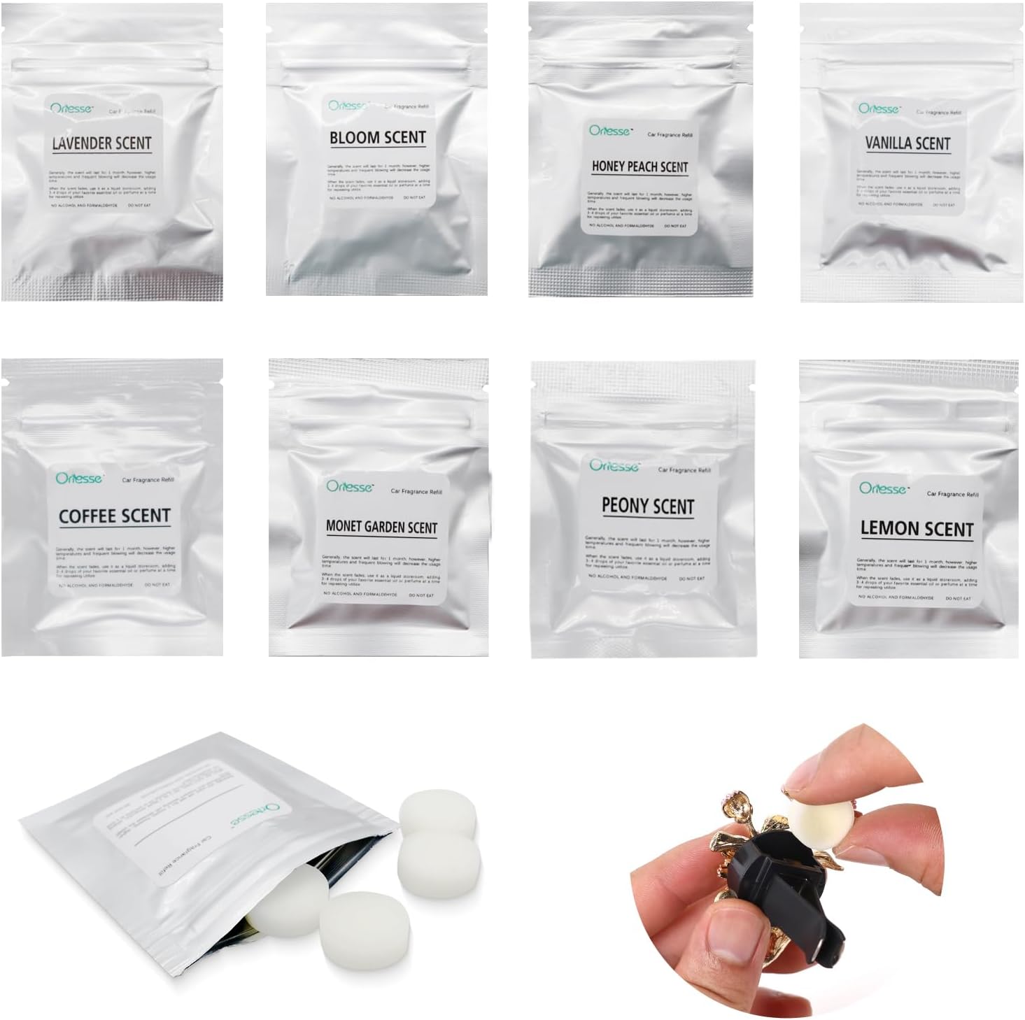 Amazon.com: ORIESSE 32pcs Car Air Freshener Vent Clips Refill Fragrance ...
