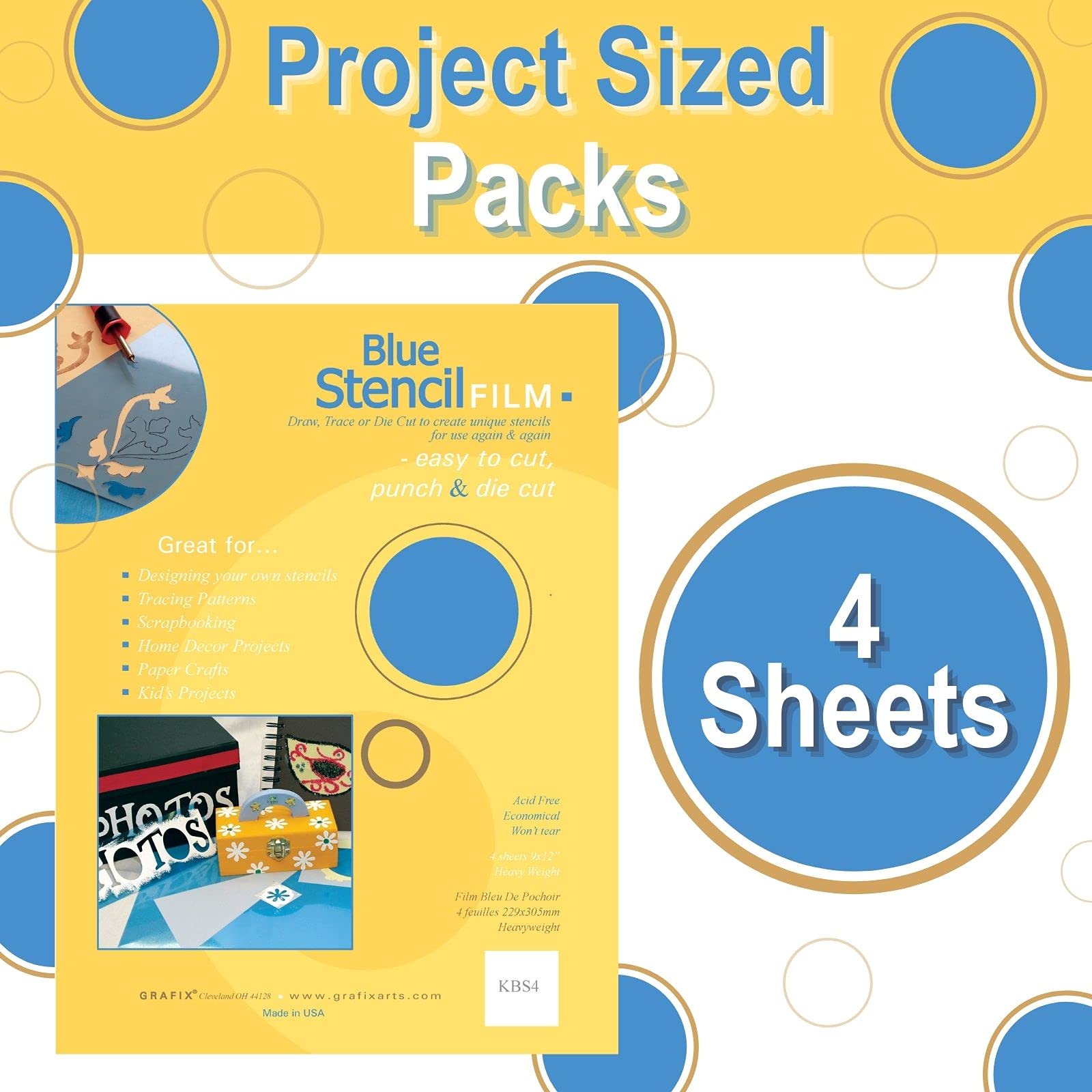 Snapklik.com : Grafix 9-Inch-by-12-Inch Stencil Film Blue