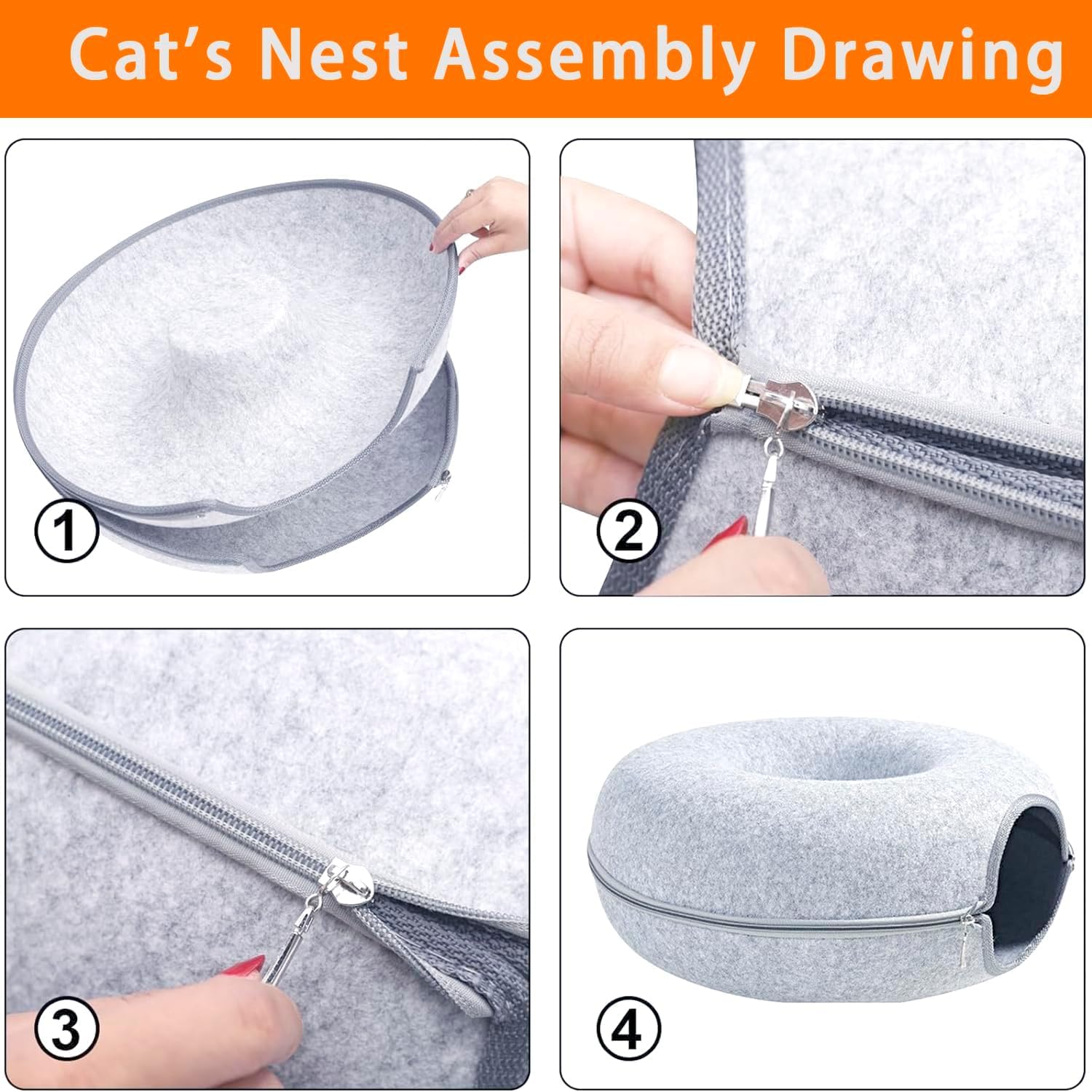Snapklik.com : CYDZFWZY Cat Tunnel Bed, Peekaboo Cat Cave, Cat Tunnels ...