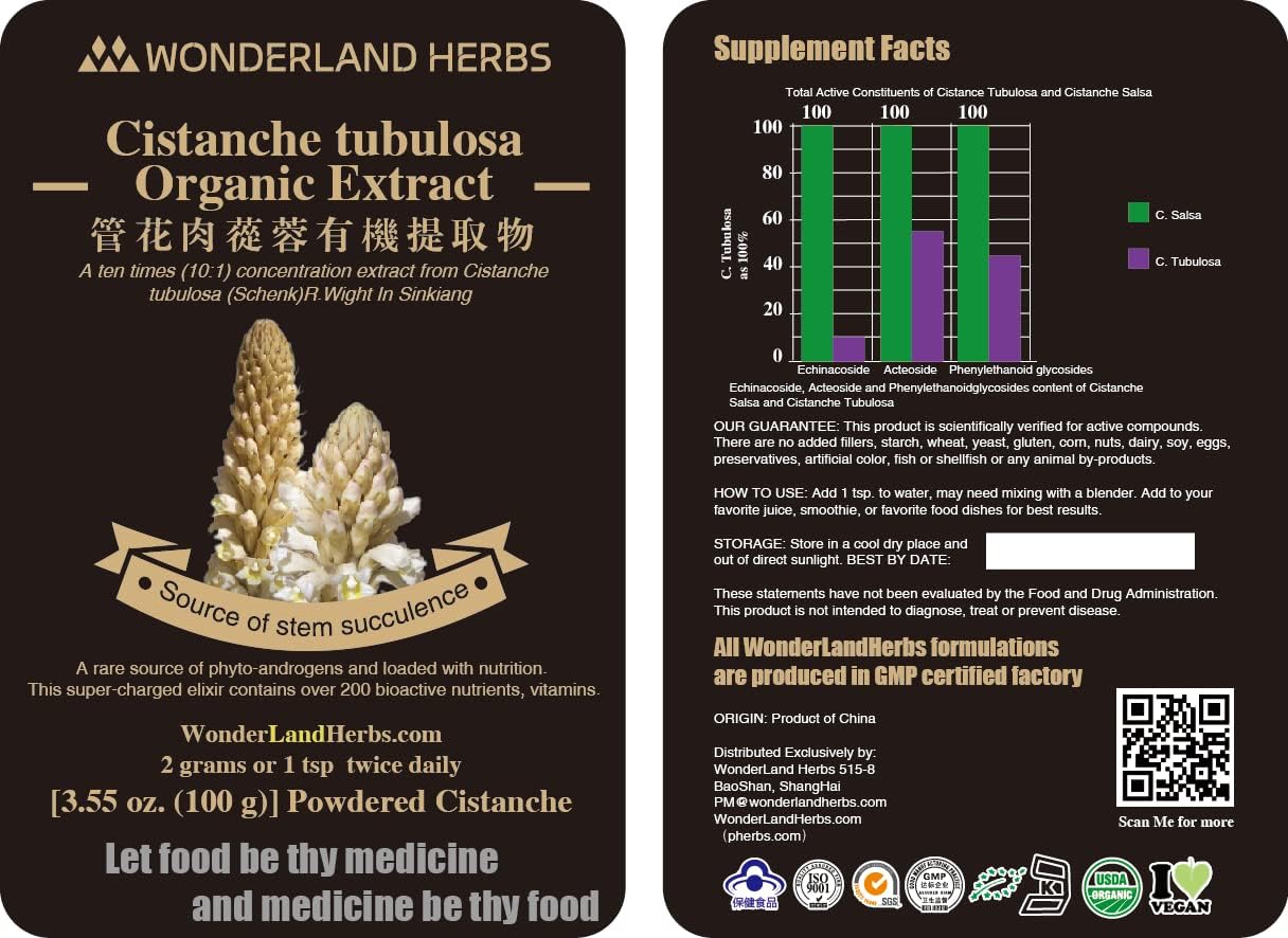 Amazon.com: WonderLand Herbs Wild Herba Desertliving Cistanche Tubulosa ...