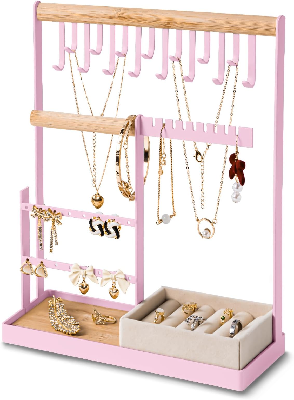 Amazon.com: MISS SHARK Jewelry Organizer Include Velvet Ring Case, 4 ...