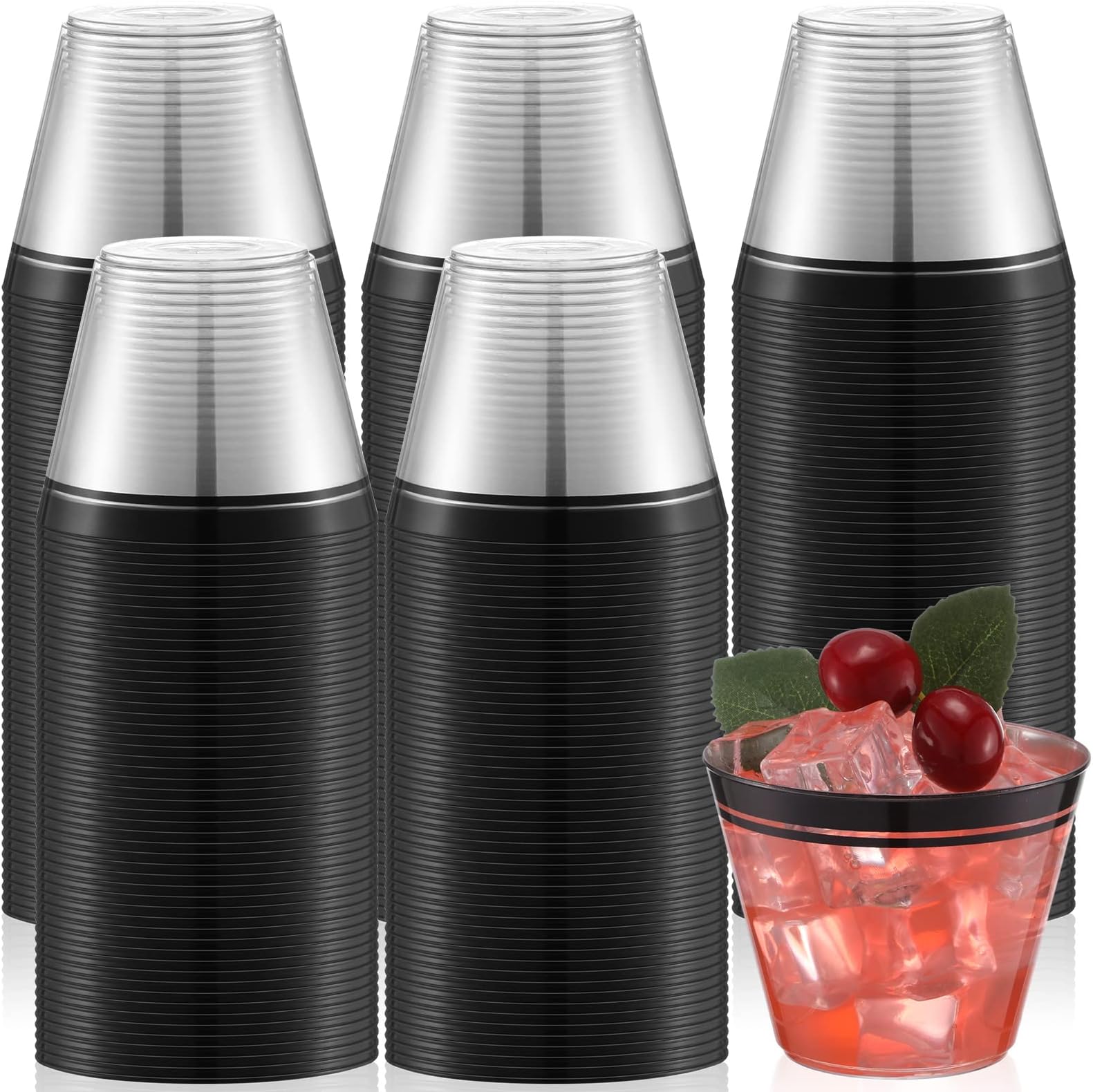 Amazon.com: Norme 52 Sets Smile Face Plastic Cups with Lids 16 oz Clear ...