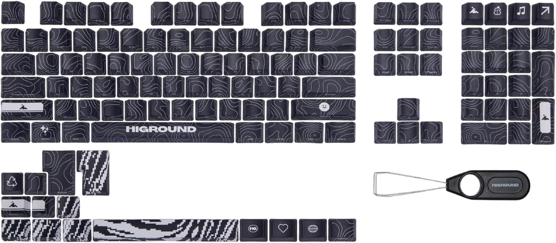 Higround Topograph PBT Dye Sub Keycaps - for Mechanical Keyboards, Full ...